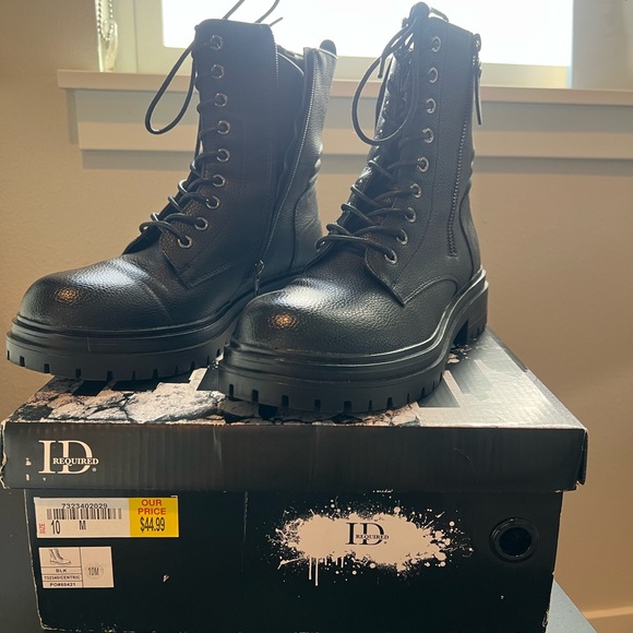 Id Required | Shoes | Id Required Black Combat Boots | Poshmark